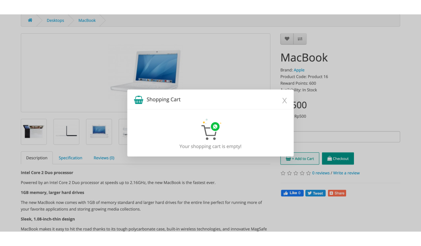 Ajax Whatsapp Checkout OpenCart