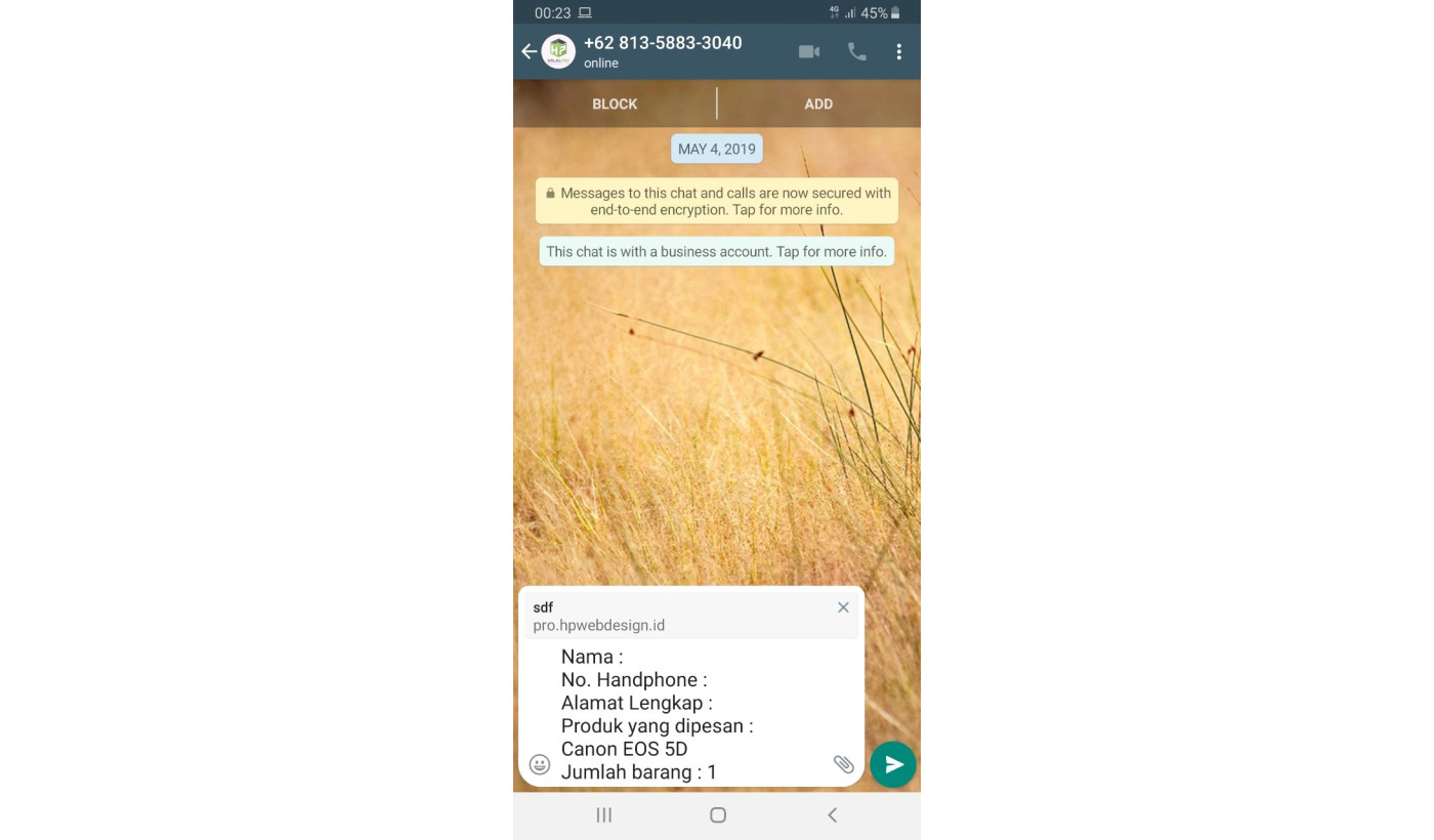 Chat Beli via Whatsapp Facebook Telegram Line